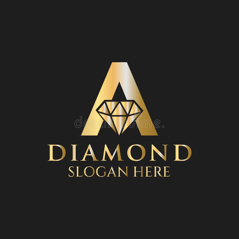 Letter a Diamond Logo Design. Jewelry Logo with Diamond Icon Vector ...
