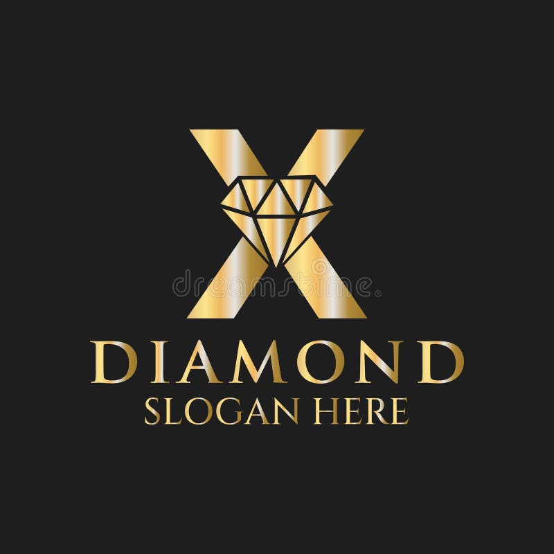 Letter X Diamond Logo Design. Jewelry Logo with Diamond Icon Vector ...
