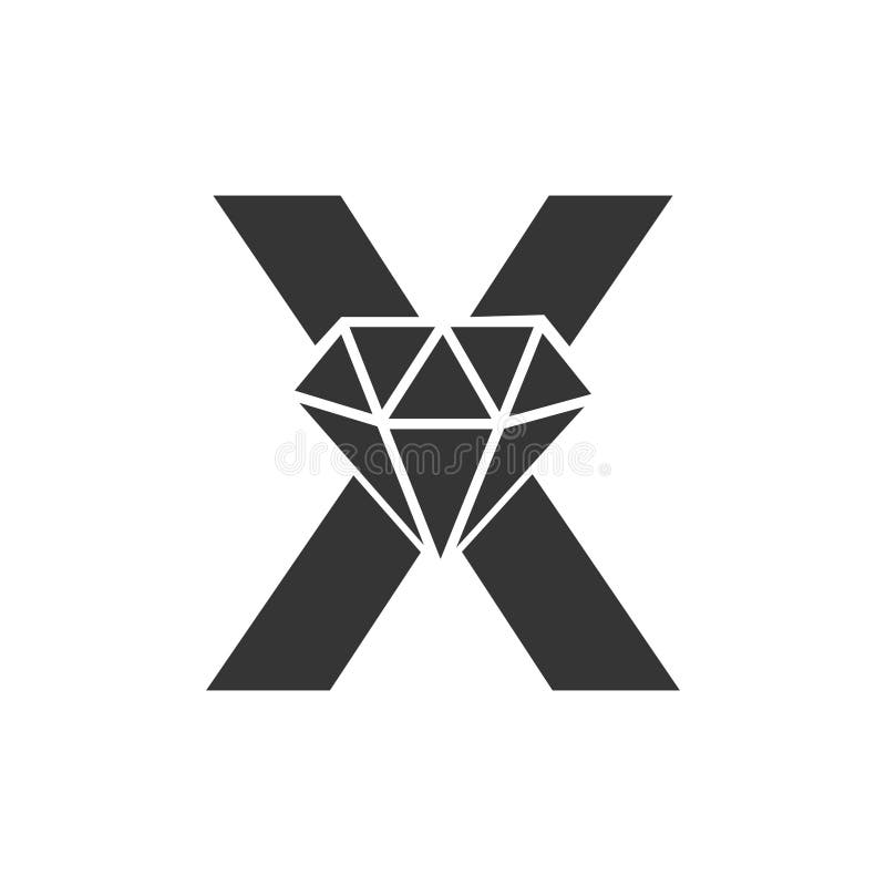 Letter X Diamond Logo Design. Jewelry Logo with Diamond Icon Vector ...