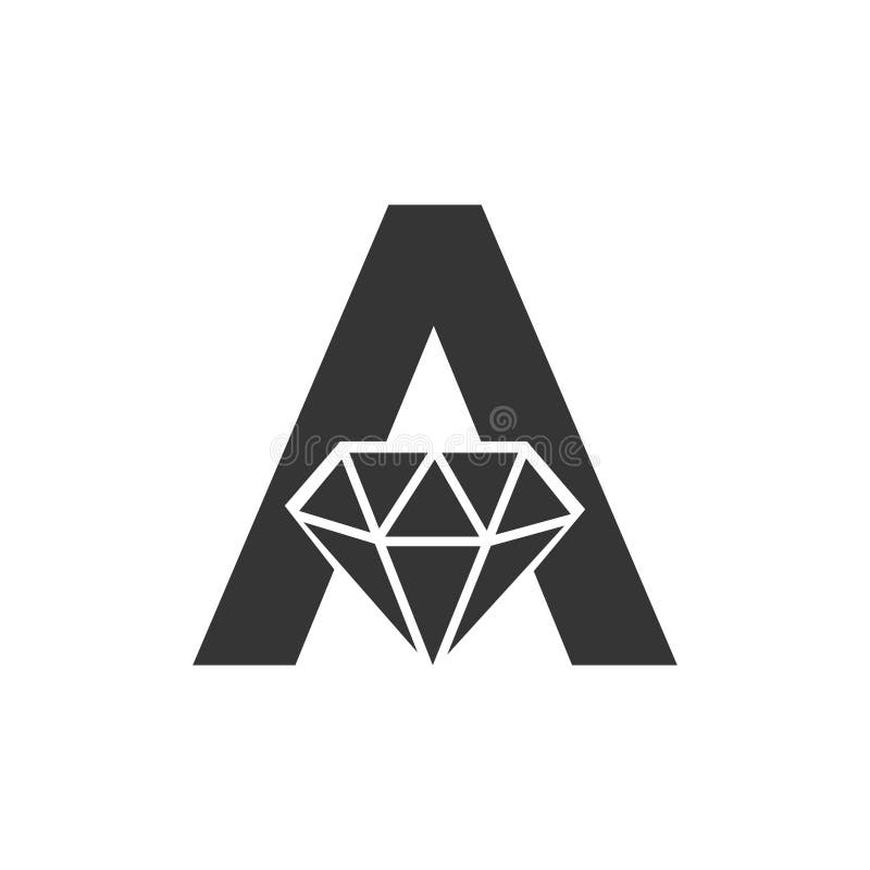 Letter a Diamond Logo Design. Jewelry Logo with Diamond Icon Vector ...