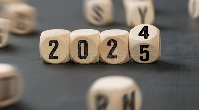 Dice with the Number 2024 and 2025 Stock Photo - Image of information ...