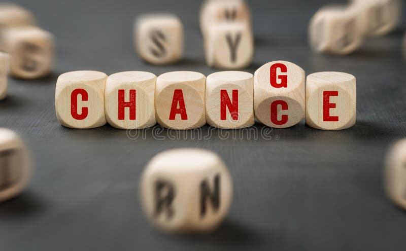 Letter Dice with the Words Change and Chance Stock Photo - Image of ...