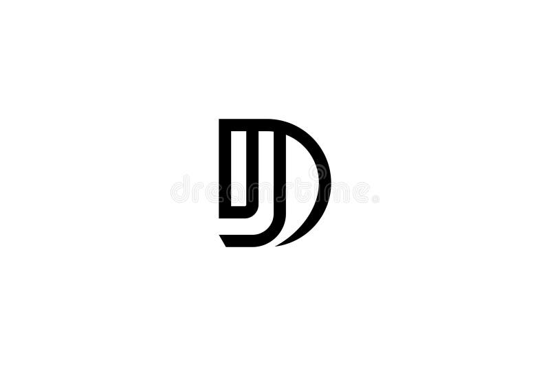Letter DJ or JD Logo Design Stock Vector - Illustration of graphic ...