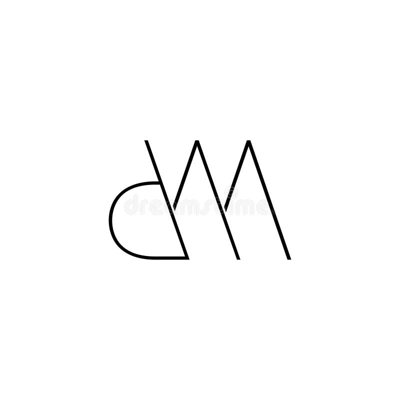 Letter Dm Simple Geometric Line Symbol Logo Vector Stock Vector ...