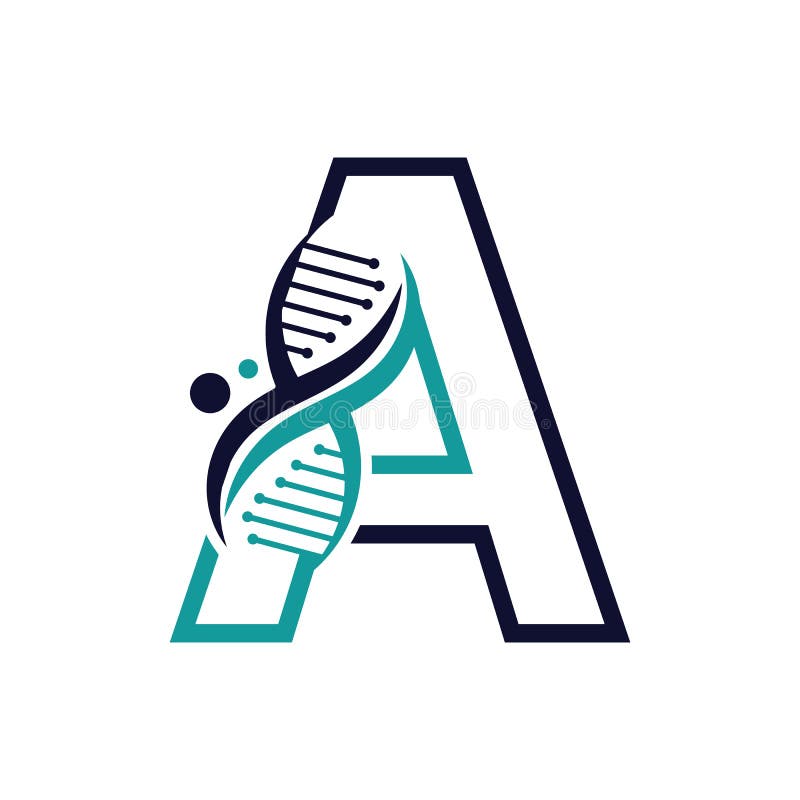 Letter a with DNA Logo or Symbol Template Design Vector Stock Vector ...