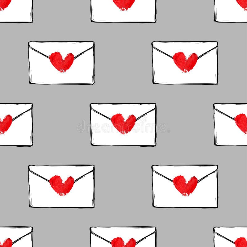 Letter Doodle Seamless Pattern. Love Letters. Doodle Style Pattern ...