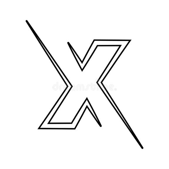 Letter X Double Line Art Style, X Logo Studio Stock Vector ...