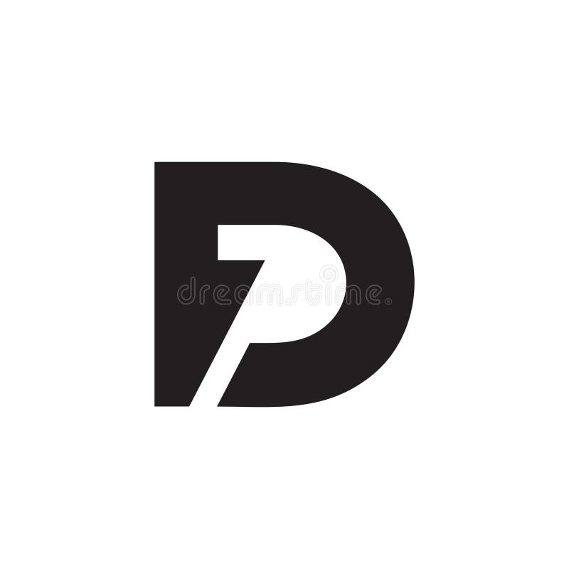Letter Dp Simple Geometric Arrow Negative Space Logo Vector Stock ...