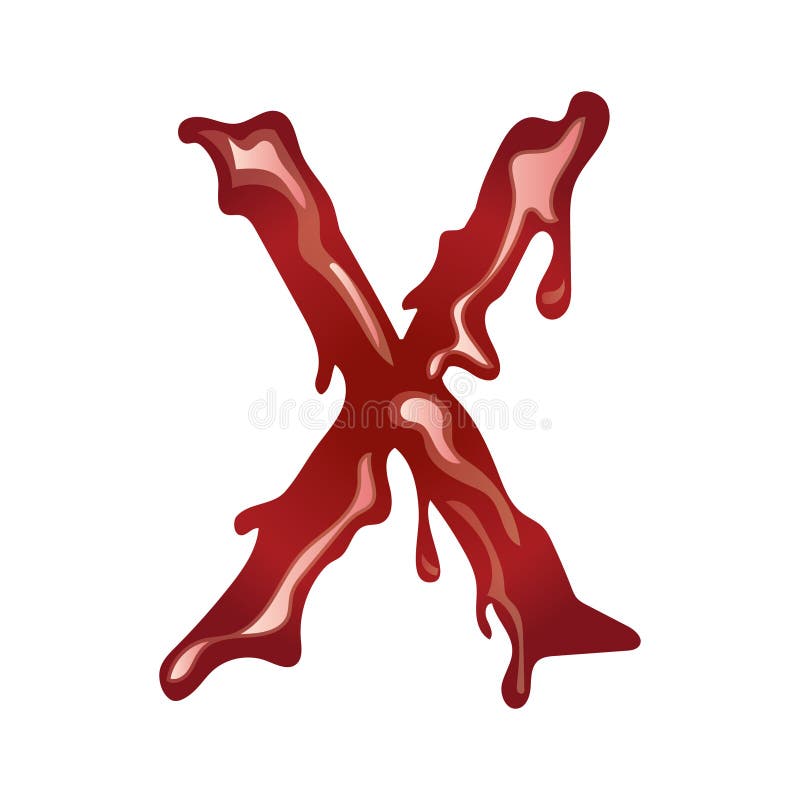 Letter X with Dripping Blood. Vector Illustration Decorative Design ...