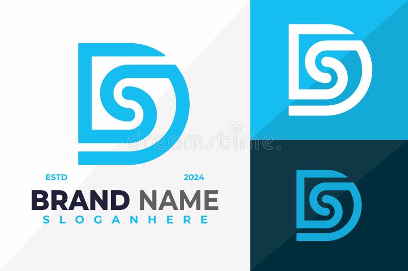 Letter Ds or Sd Monogram Logo Design Vector Symbol Icon Illustration ...