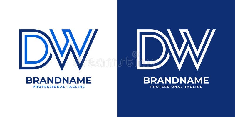 Letter DW Line Monogram Logo, Suitable for Any Business with DW or WD ...