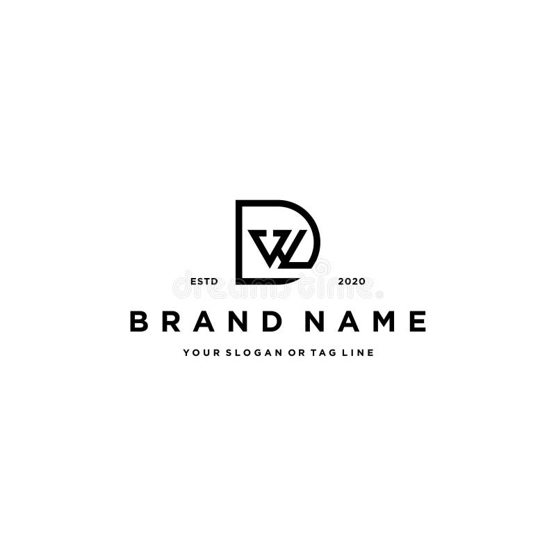 Letter DW Logo Design Vector Stock Vector - Illustration of sign ...