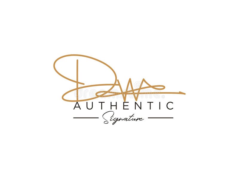 Letter DW Signature Logo Template Vector Stock Vector - Illustration of ...