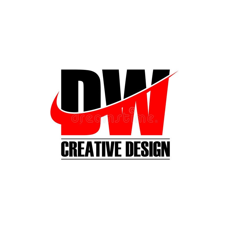 Letter DW Simple Monogram Logo Icon Design. Stock Vector - Illustration ...