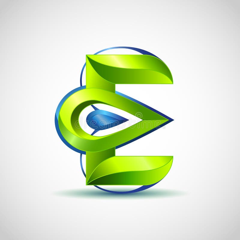 Letter E 3D logo stock vector. Illustration of elements - 200607088