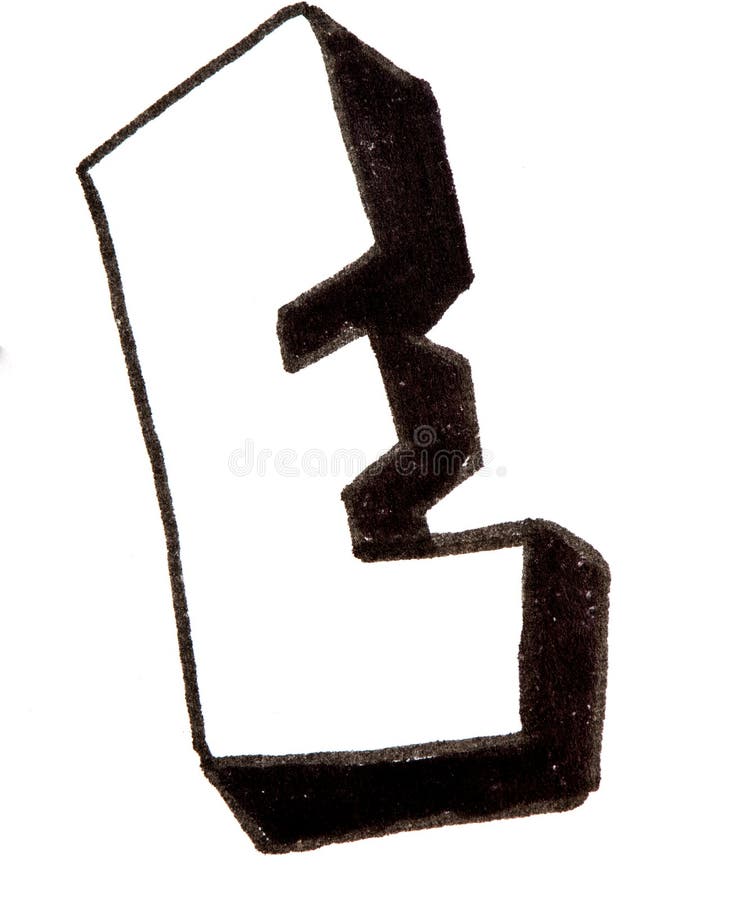 Letter E, Alphabet in Graffiti Style Stock Photo - Image of letters ...