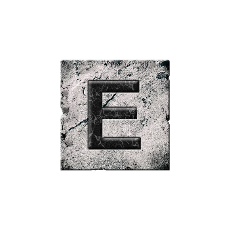 Letter E. Alphabet on Stone Blocks. Isolated on White Background Stock ...