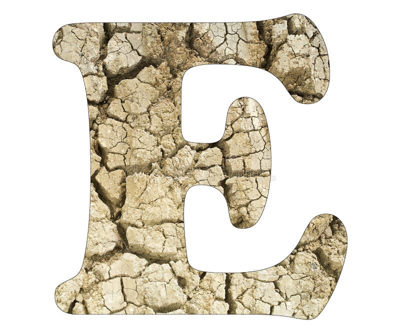 Letter E - Aridity Land the Ground Cracks Stock Photo - Image of global ...