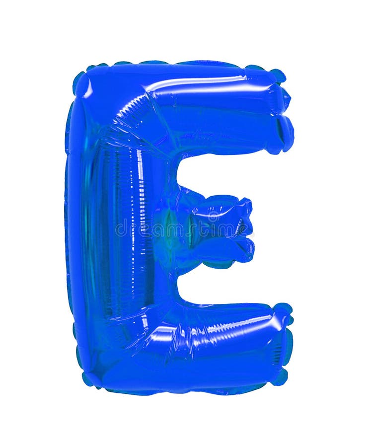 Letter E from a Balloon Blue Stock Photo - Image of white, element ...
