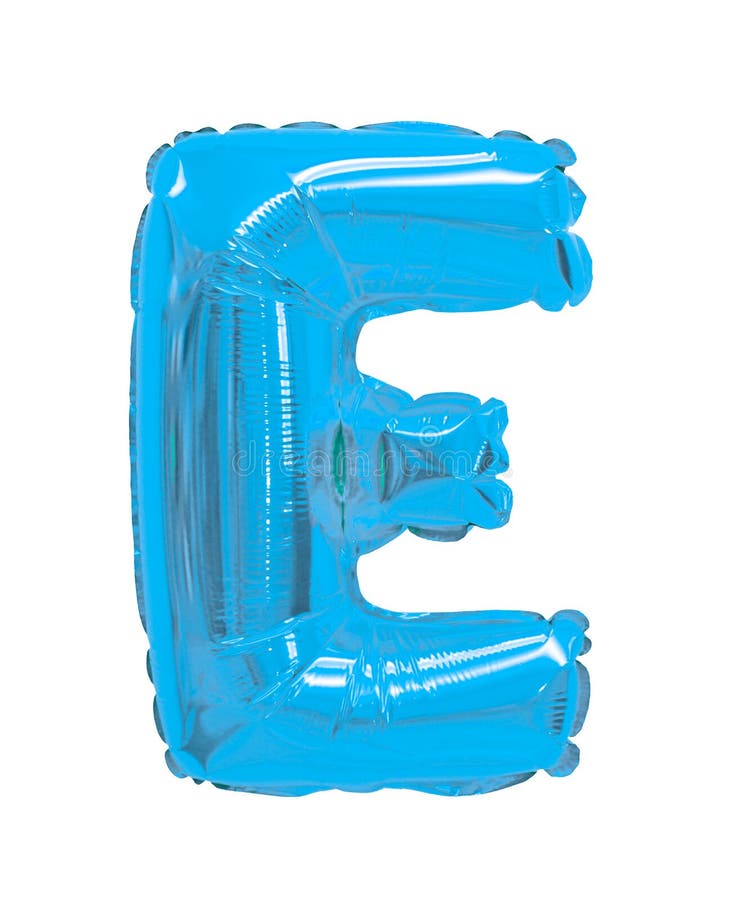Letter E from a Balloon Light Blue Stock Photo - Image of alphabet ...