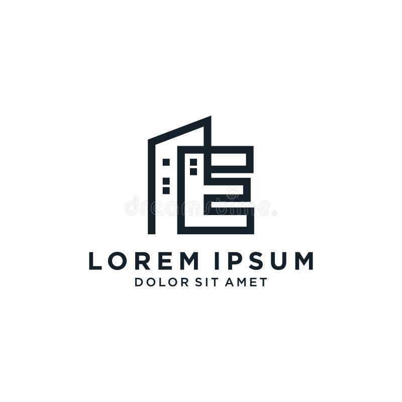 Letter E Logo Building Construction Stock Illustrations – 508 Letter E ...