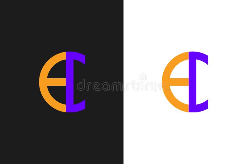 Letter E, and C Combine Unique Logo Vector Illustration. EC Letter Mark ...