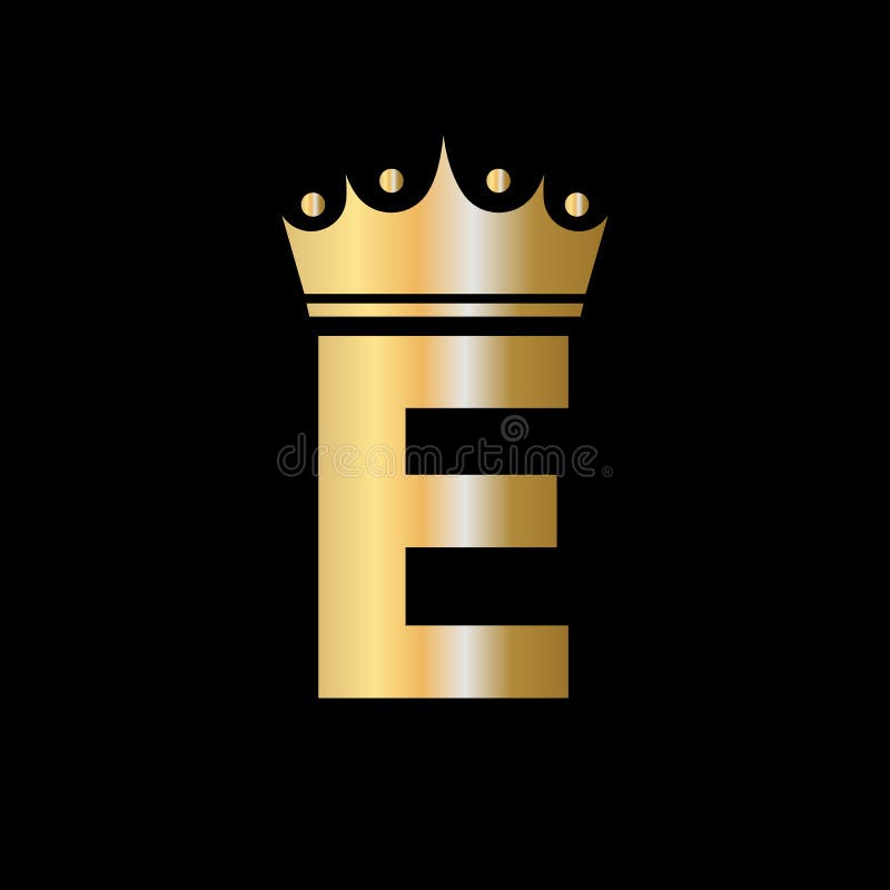 Letter E Charity Crown Logo Design with Unit Symbol Vector Template ...