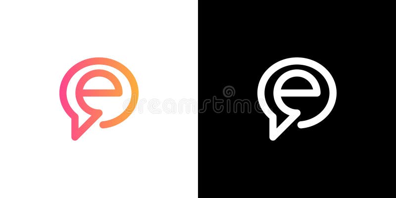 Letter E Chat Logo, Letter E Talk Logo, Icon, Vector Stock Vector ...