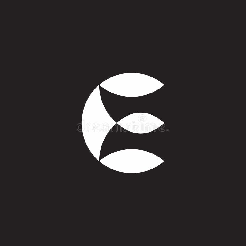 Letter E Circle Geometric Silhouette Logo Vector Stock Vector ...