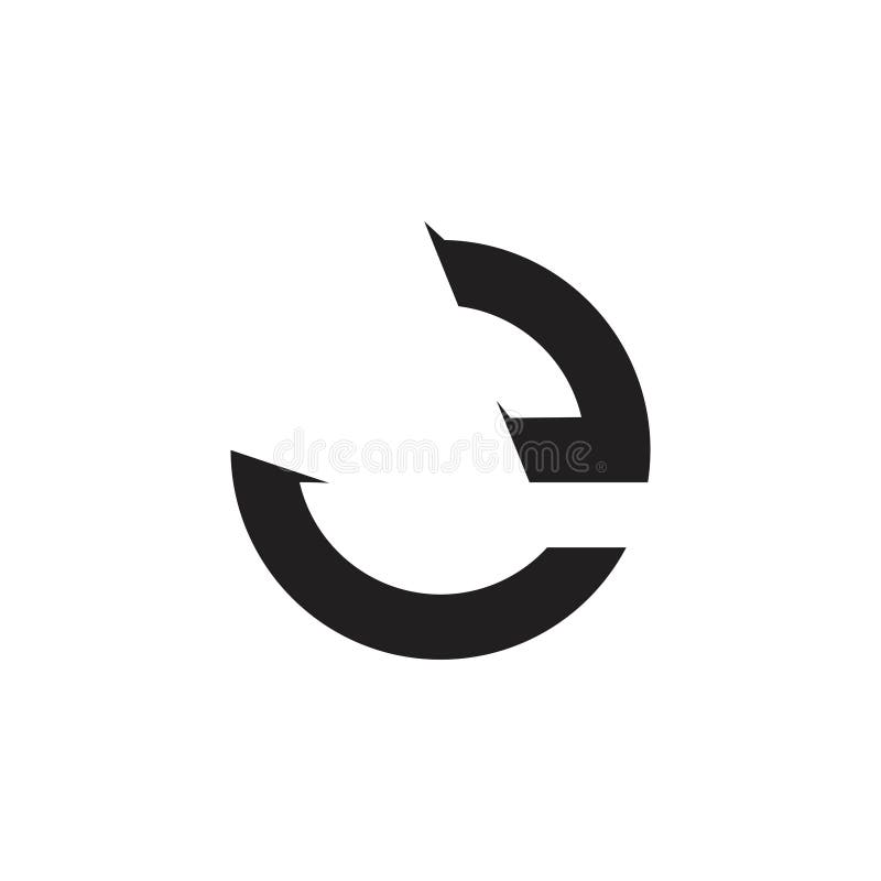 Letter E Circle Rotate Arrow Geometric Logo Vector Stock Vector ...