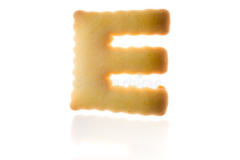 Letter E Cookie Biscuit English Capital Font Isolated Stock Image ...