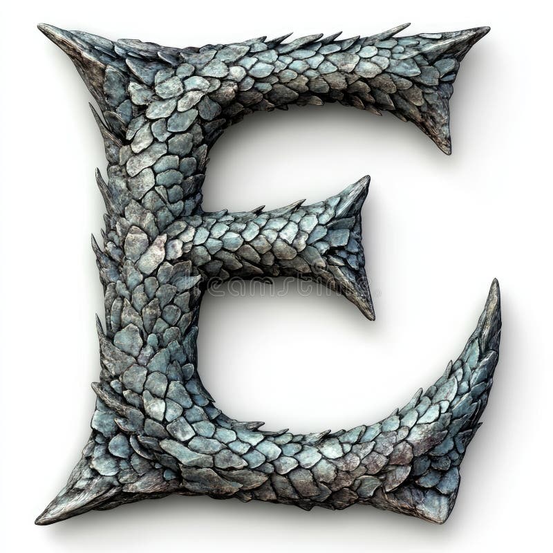 Artistic Representation of the Letter E Designed with a Dragon Scale ...
