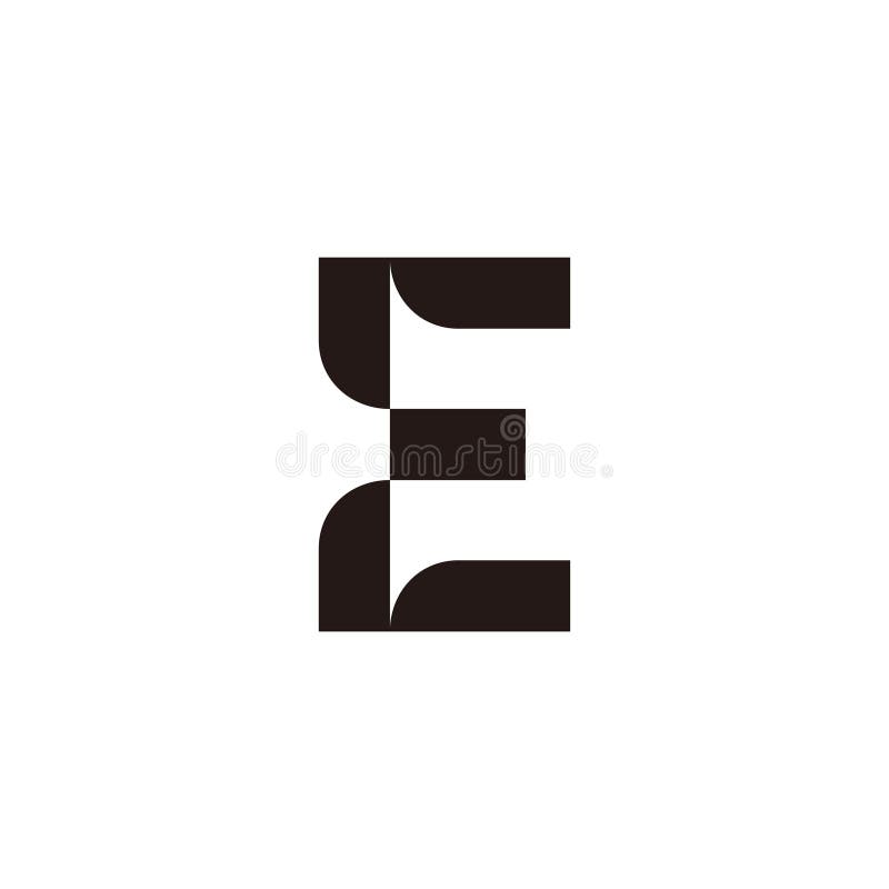 Letter E Curves Simple Geometric Shape Logo Vector Stock Vector ...