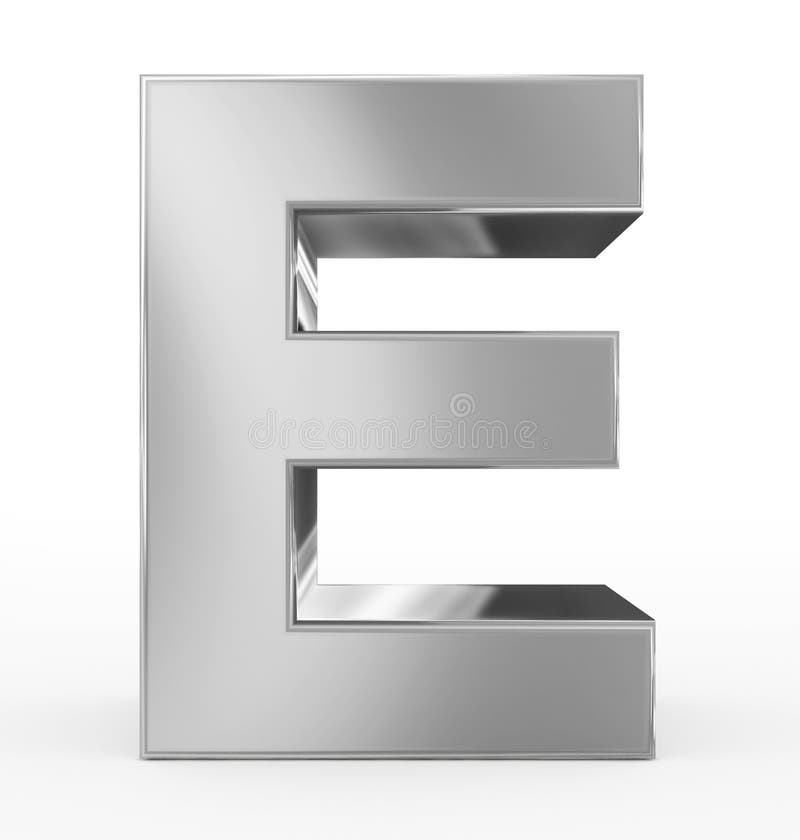Letter E 3d Silver Isolated on White Stock Illustration - Illustration ... Letter E 3d Silver Isolated on White Stock Illustration - Illustration ...