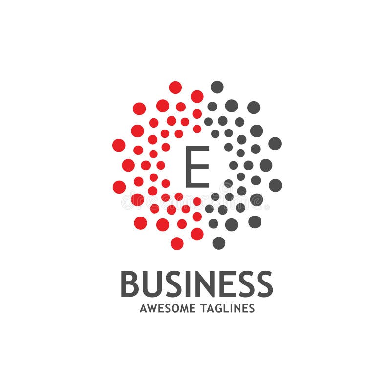 Letter E with Dotted Vector Circle Frame Stock Vector - Illustration of ...