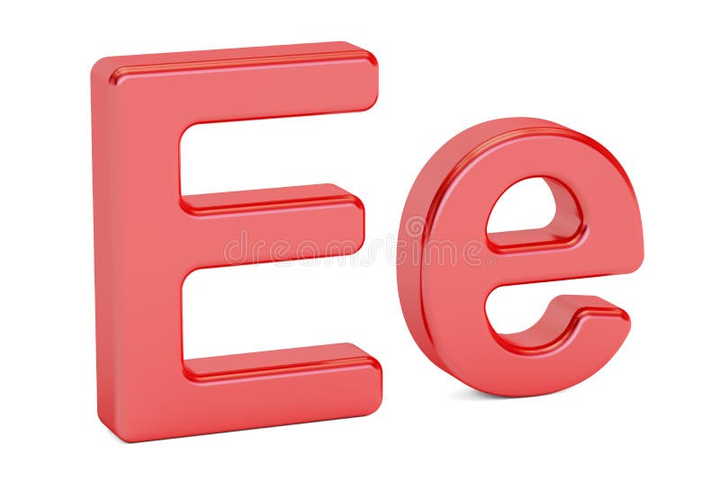 Letter E E Alphabet, 3D Rendering Stock Illustration - Illustration of ...