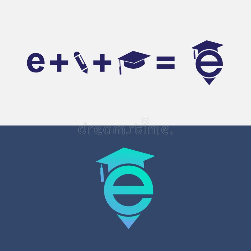 Letter E Education Logo Concept with Pencil Icon. Design Template for ...