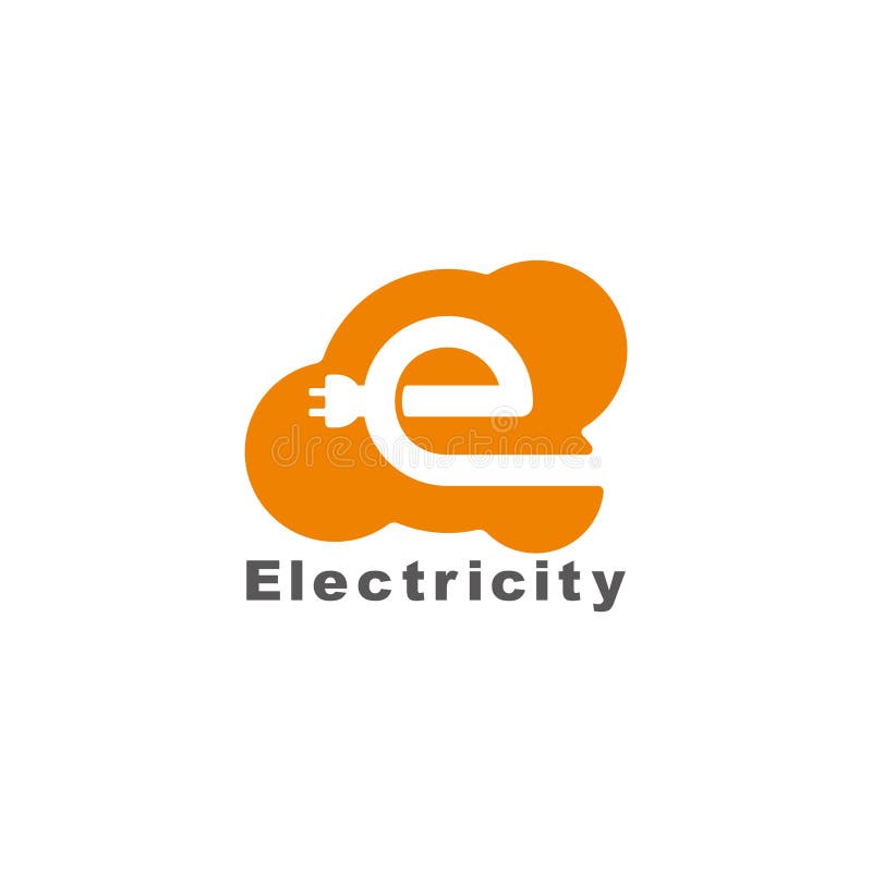 Letter E Electric Plug Data Server Online Symbol Logo Vector Stock ...