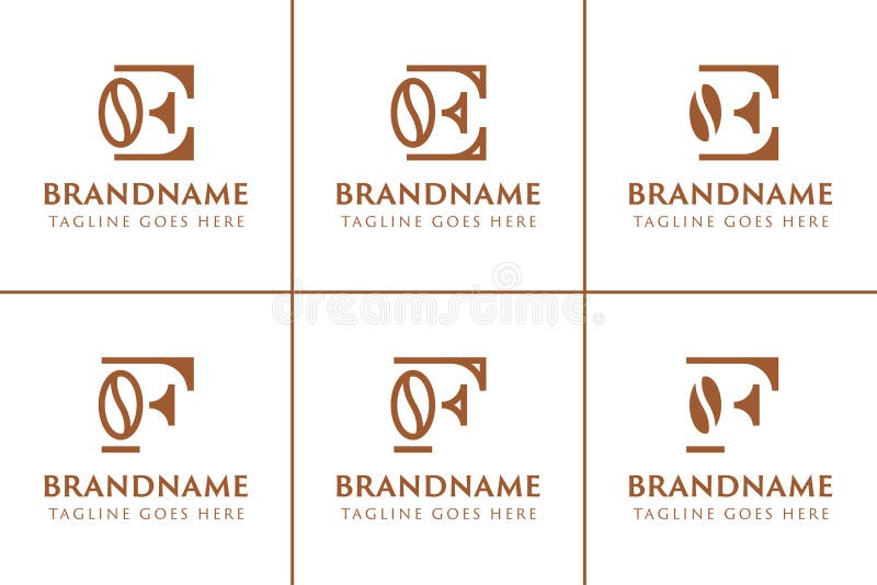 Letter E and F Coffee Bean Logo, for Coffee Shops, Roasters, or Brands ...