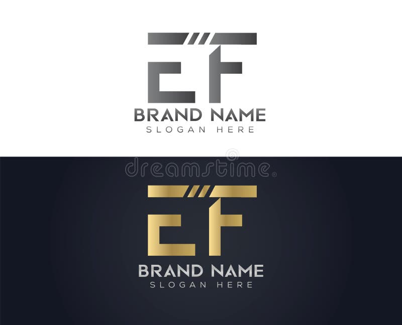 Letter E F Typography Vector Logo Design Stock Vector - Illustration of ...