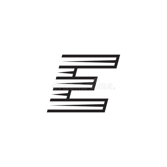 Letter E Fast Red Run Stripes Logo Vector Stock Vector - Illustration ...