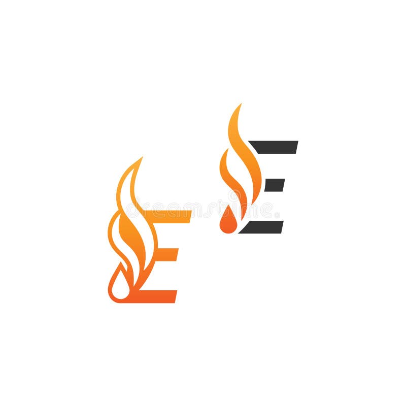 Letter E and Fire Waves, Logo Icon Concept Design Stock Vector ...