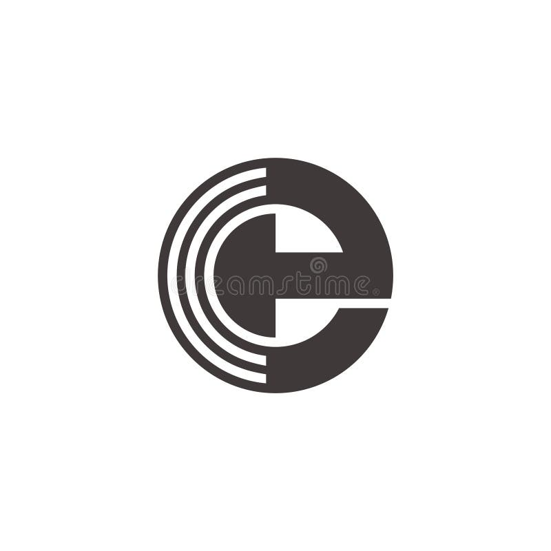 Letter E Geometric Circle Signal Stripes Shape Logo Vector Stock Vector ...