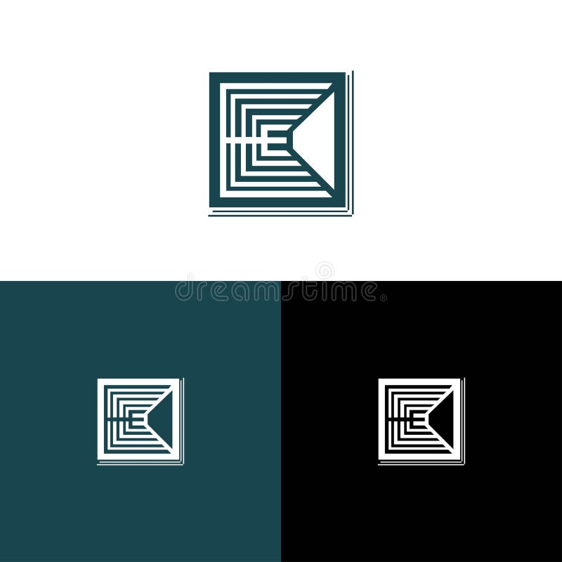 Letter E Geometric Vector Logo Template Stock Vector - Illustration of ...