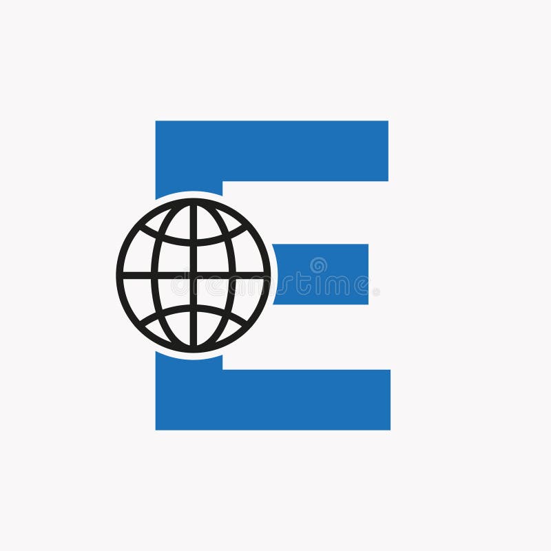 Letter E Global Logo Design. Global Logotype Symbol Vector Template ...