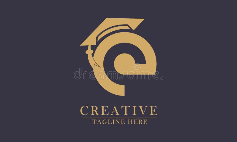 Letter E with Graduation Cap Educational Icon and Logo Stock Vector ...