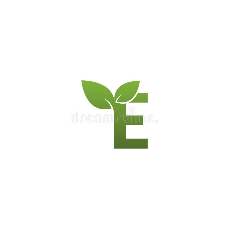 Letter E with Green Leaf Symbol Logo Stock Vector - Illustration of ...