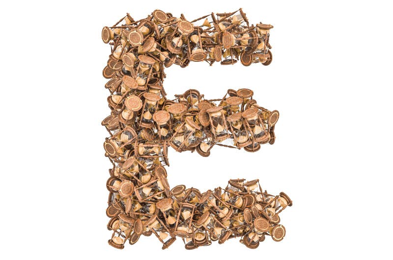 Letter D From Hourglass 3d Rendering Stock Illustration Illustration Of Precision Time
