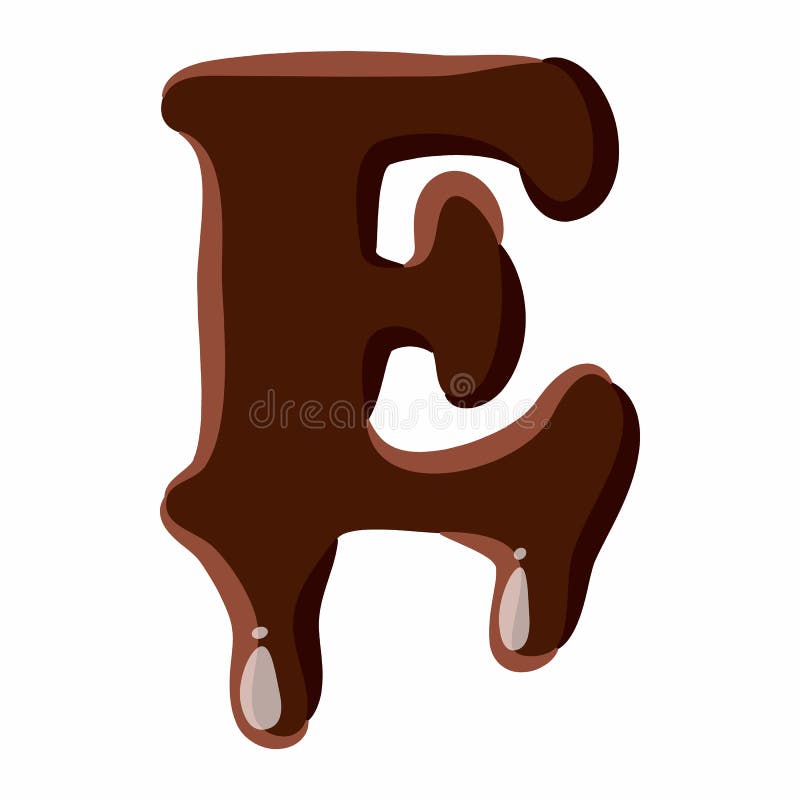 Letter E from Latin Alphabet Made of Chocolate Stock Illustration ...