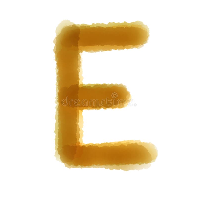 The Letter E. the Latin Alphabet is Written in Watercolor. Stock ...
